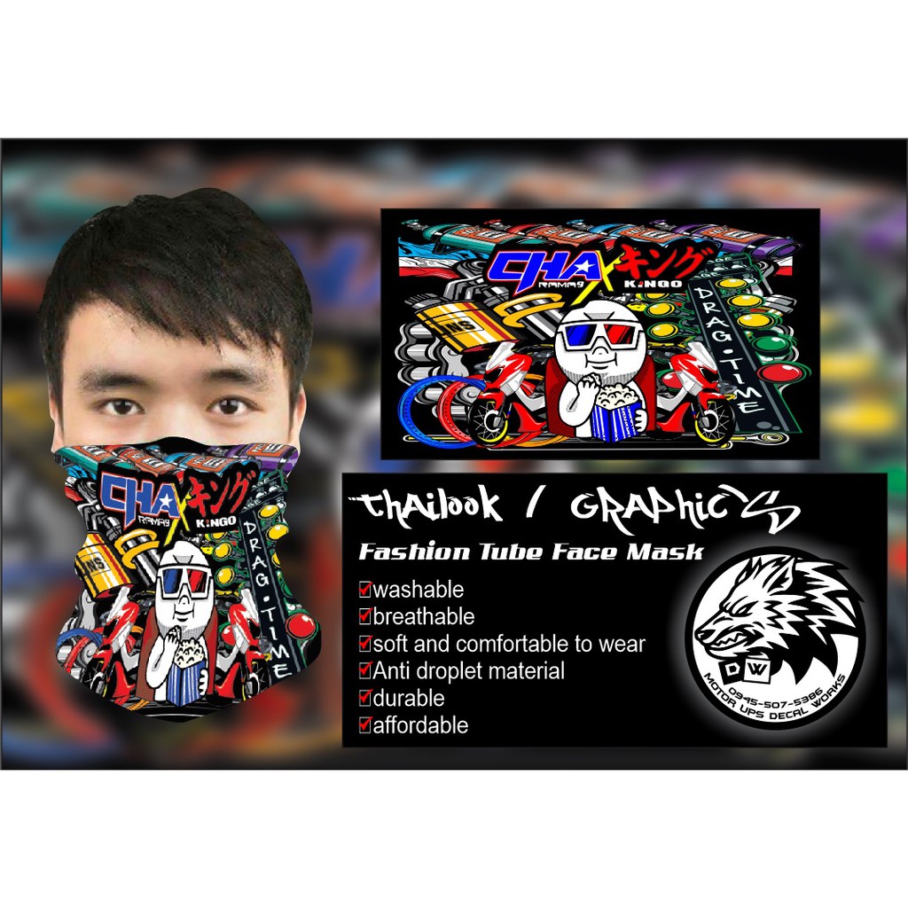 Thailook Tube Face Mask Half Full Sublimation | Shopee Philippines