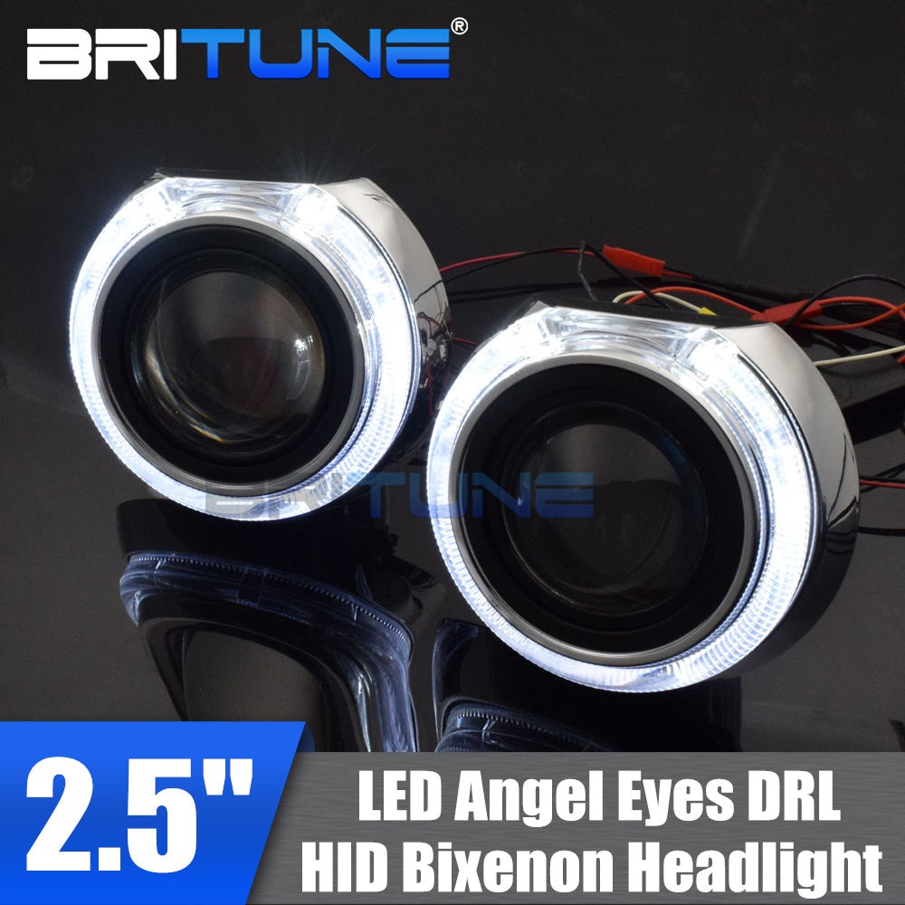 Headlight Lenses LED Angel Devil Eyes HID Projector H4 H7 Bi-xenon Lens ...