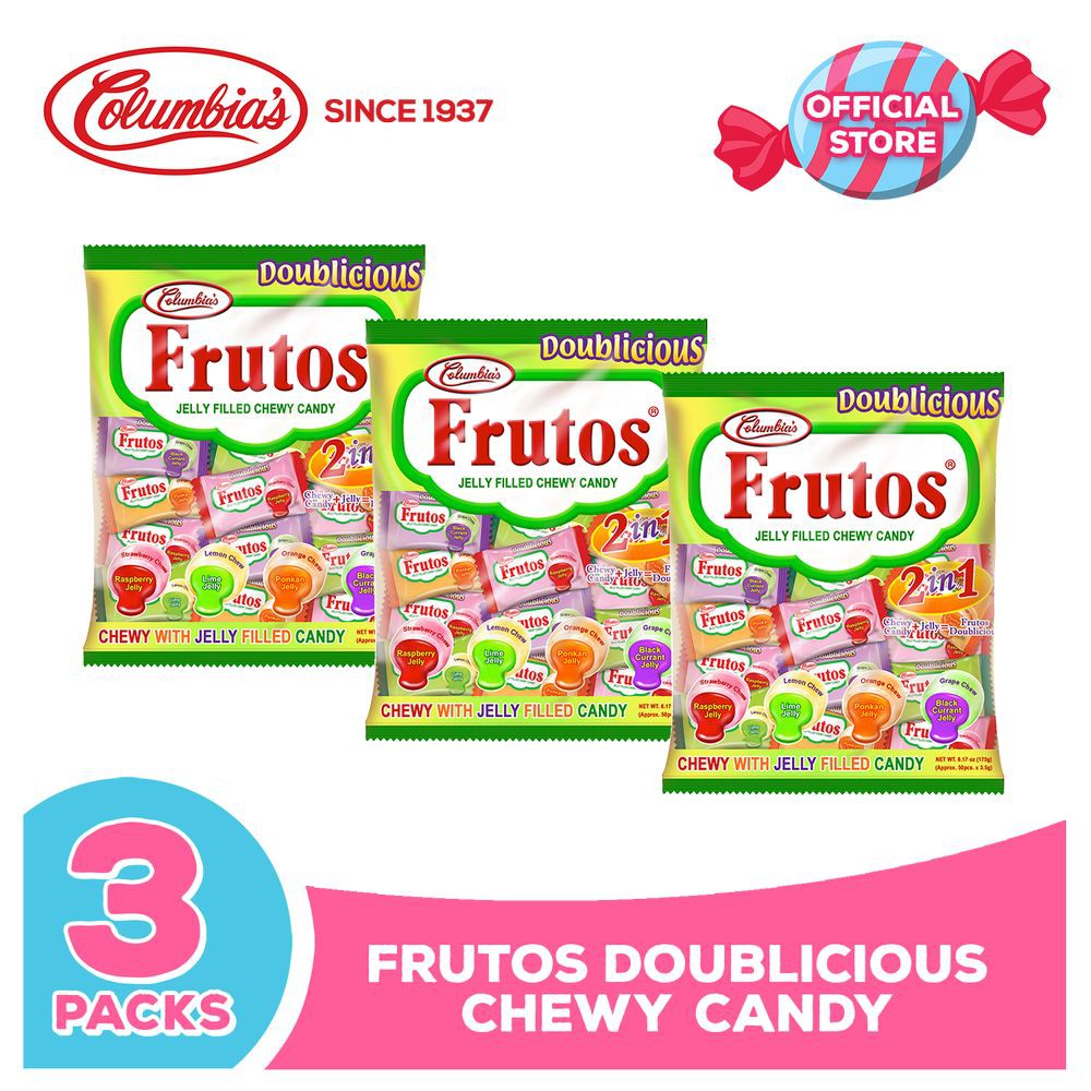 Columbia Candies: Frutos Doublicious Jelly filling Chewy Candy Bundle ...