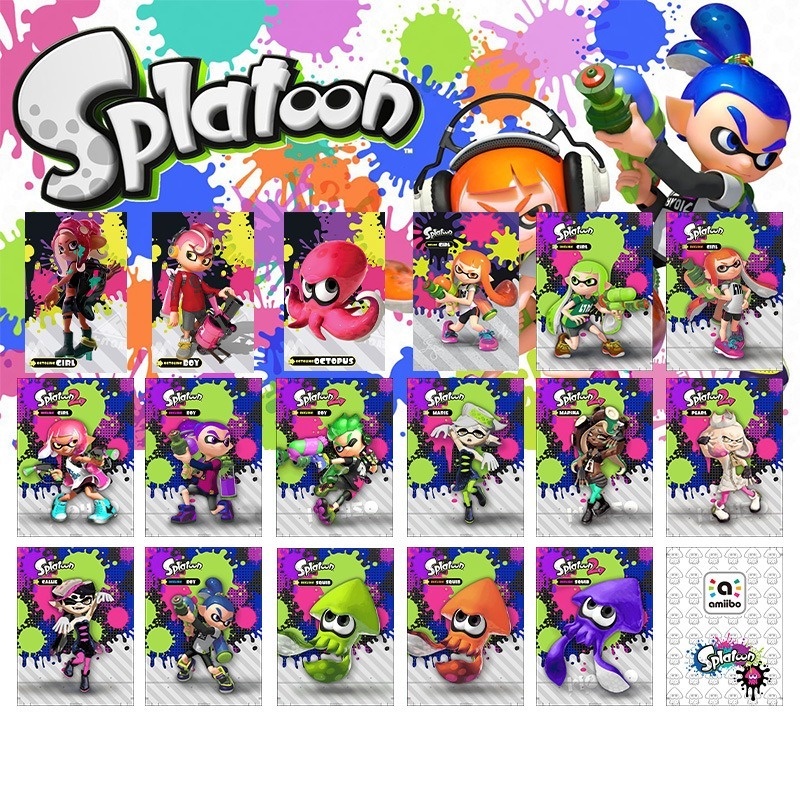 Splatoon New full set of 17 sheets NFC Linkage Card 1-3 Universal for ...