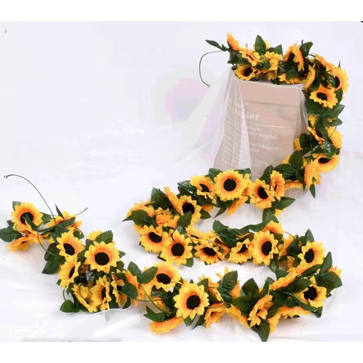 INS 26 head simulation sunflower rattan silk cloth sunflower home ...