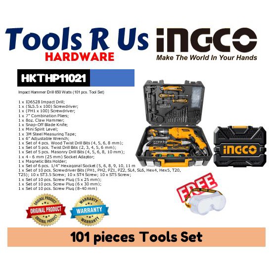 Ingco 101 Pcs Tools Set HKTHP11021* MERVILLE | Shopee Philippines