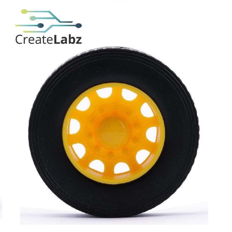 Rubber Wheel, Yellow, 42mm, Recessed Hub, for smart robot car | Shopee ...