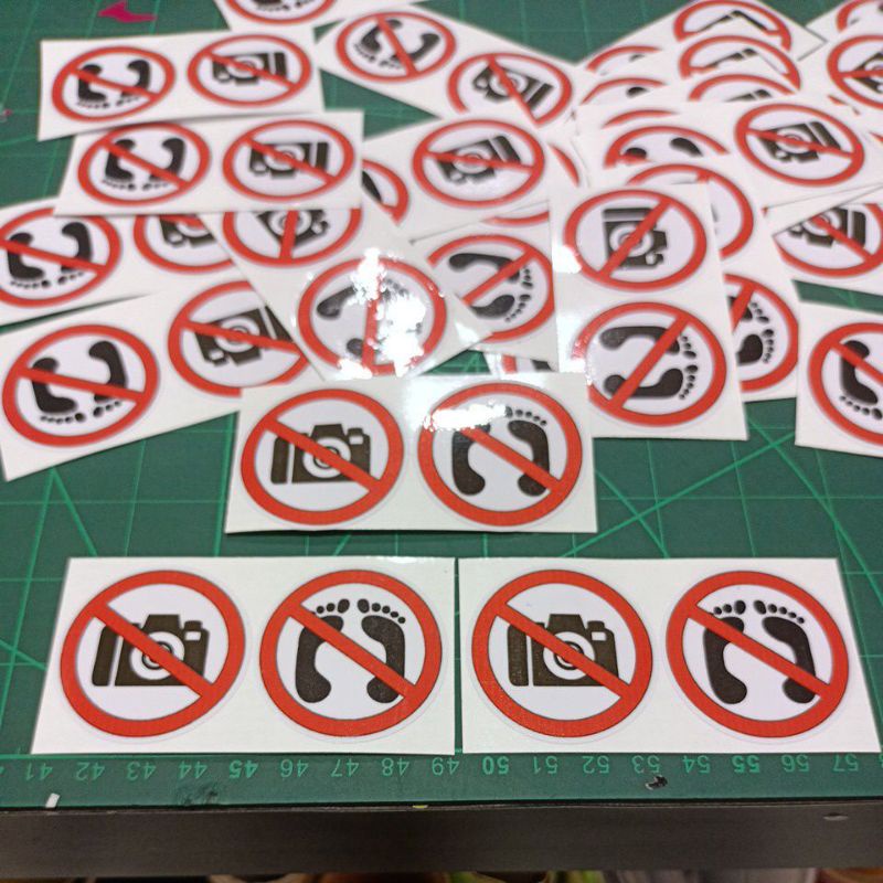 Print logo stickers are prohibited from photos and step on | Shopee ...