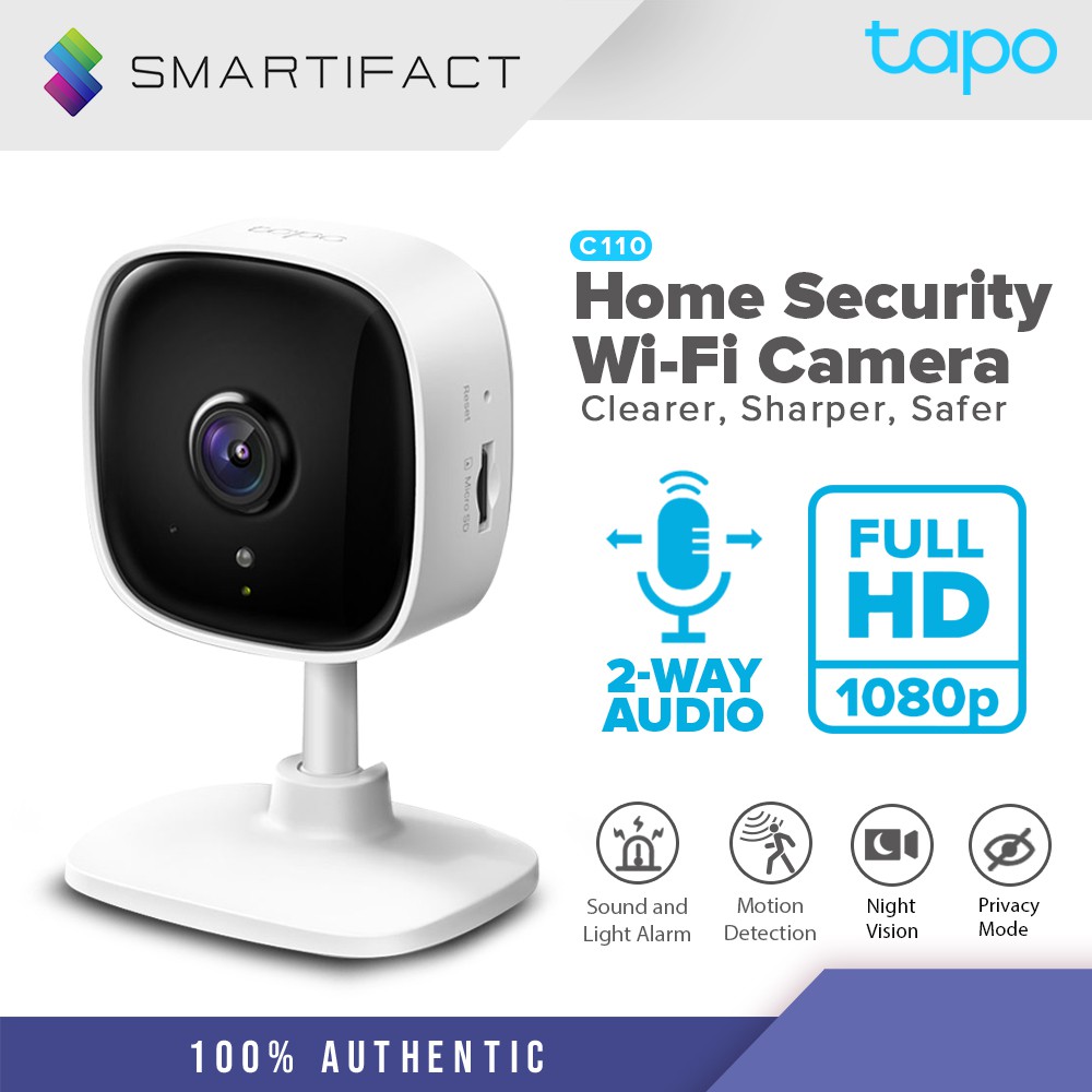 TP - Link Tapo C110 Night Vision Two-Way Audio Home Security Wi-Fi CCTV Camera Connect to ...