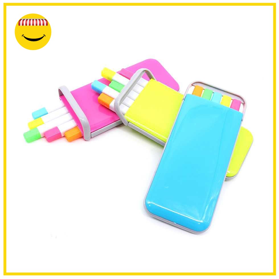 5 Color Highlighter Pen Set Head-Tip | Shopee Philippines