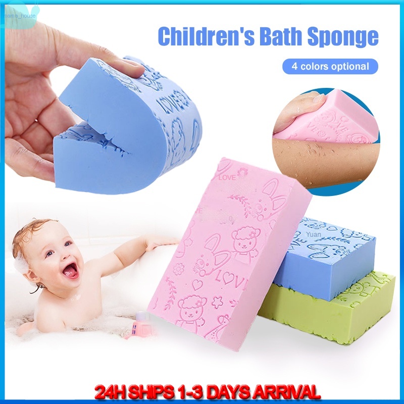 Clay Bath Sponge Baby Scrubber Printed Scrub Newborn Baby Washing ...