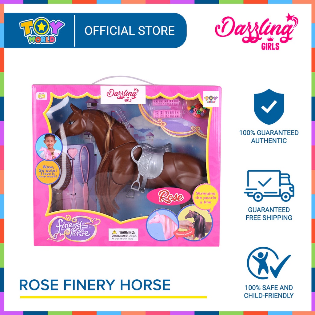 Dazzling Girls Finery Horse - Rose - Brown Horse with Accessories for ...