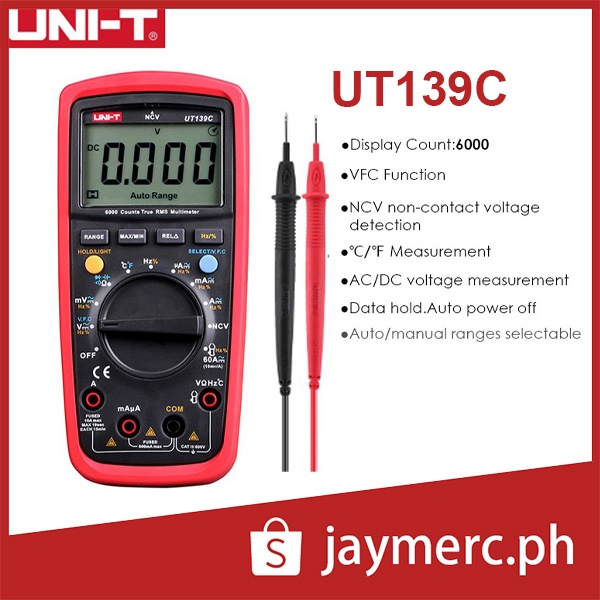 UNI-T UT139C Digital Multimeter 6000Count VFC function NVC measure Auto Range Voltage,Current ...
