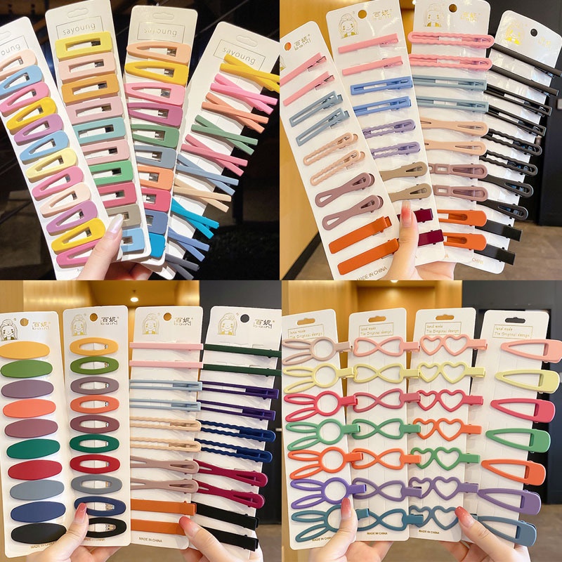 Korean Color Hair Clip Set Girl Simple Hairpin Fashionable Accessories ...