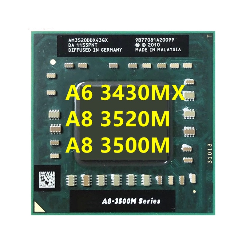 A6-3430MX A8-3520M A8-3500M 1.6 GHz Quad Core CPU Processor Socket FS1 ...