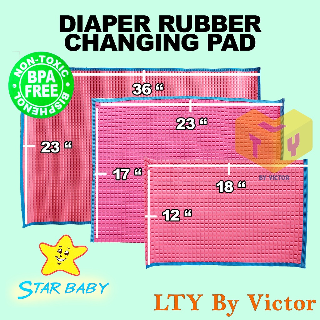RUBBER MAT / DIAPER CHANGING PAD STAR BABY NEWBORN INFANT UNISEX BABY ...