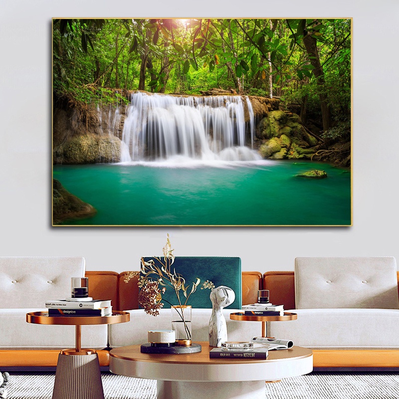 Wallpaper Adhesiv Wall Decor Landscape Natural Waterfall Posters Canvas ...