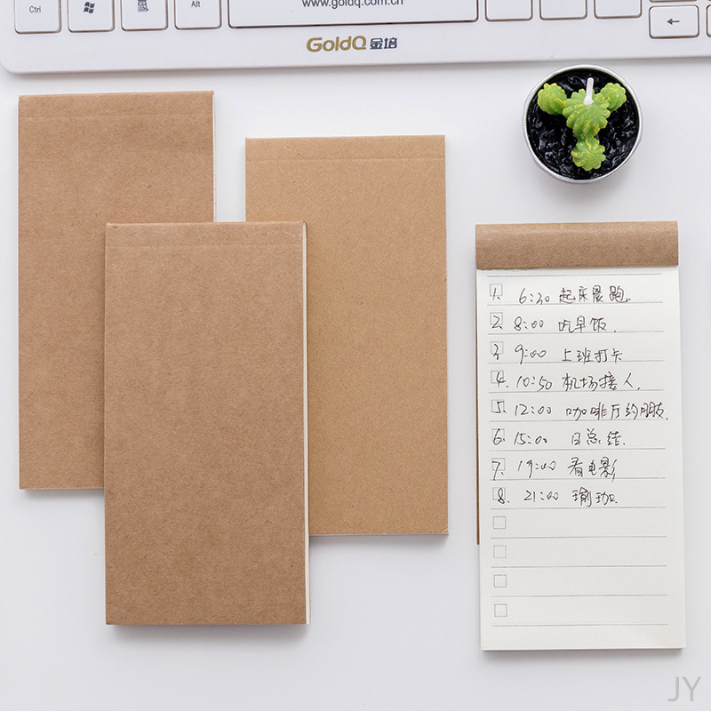 【JY】Simple Kraft Paper Notebook Tearable todo Plan Notepad Grid ...