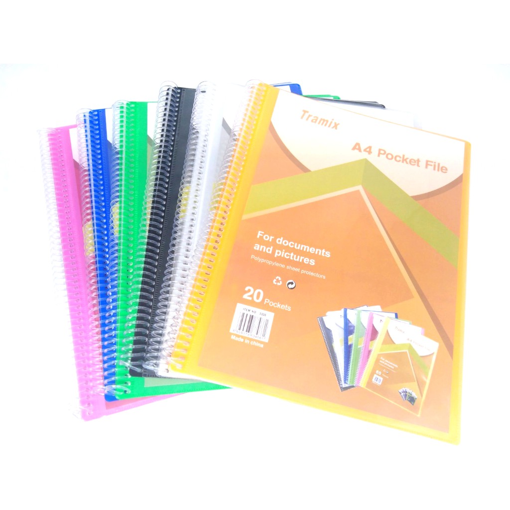20 Pockets Tramix Clear Book Display Book Pocket File Size A4 | Shopee ...