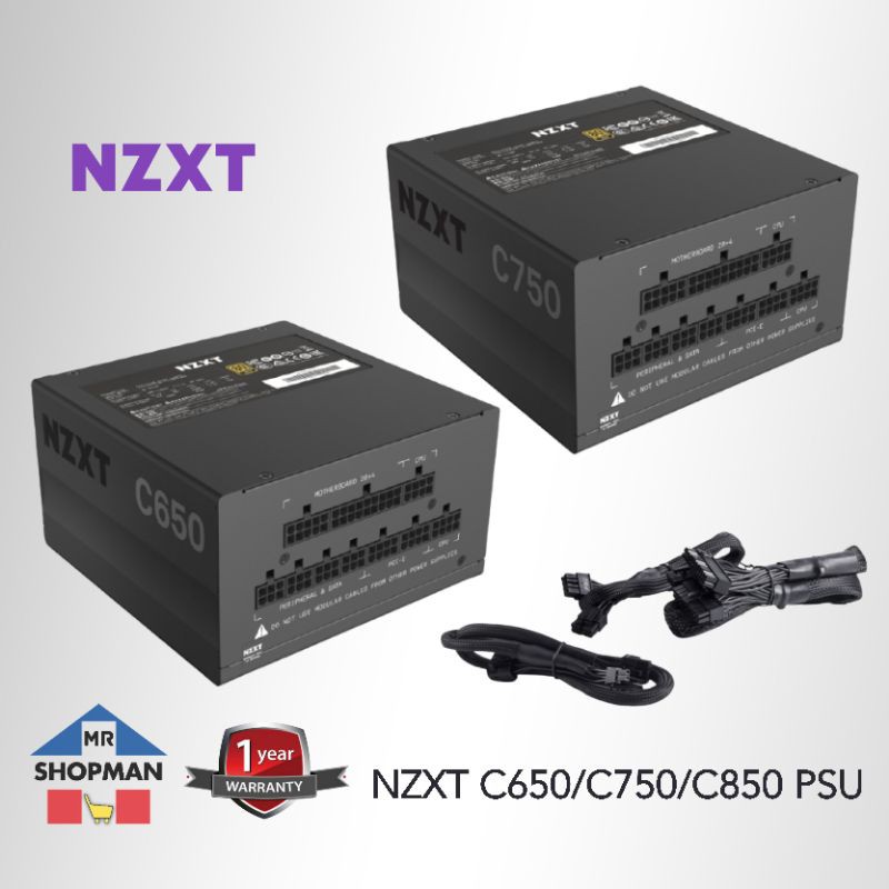 NZXT C650 / C750 / C850 650w 750w 850w Full / Semi Modular 80 plus GOLD ...