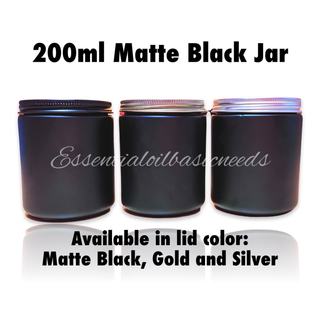 25pcs 200ml Matte Black Jar with Metal Lid, Candle Vessel, Food ...
