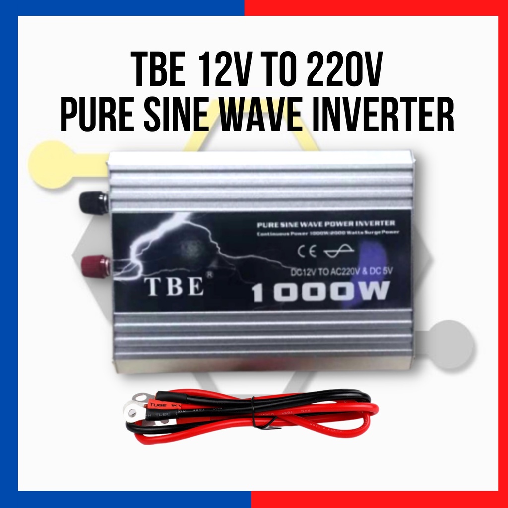 TBE 3000W/2000W/1000W/500W 12V Pure Sine Wave Power Inverter w/ USB ...