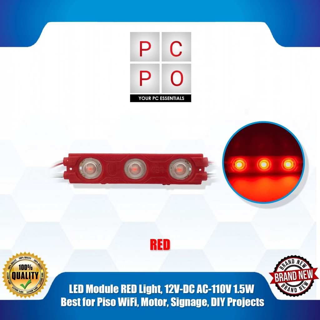 LED Module RED Light, 12V-DC AC-110V 1.5W, Best for Piso WiFi, Motor ...