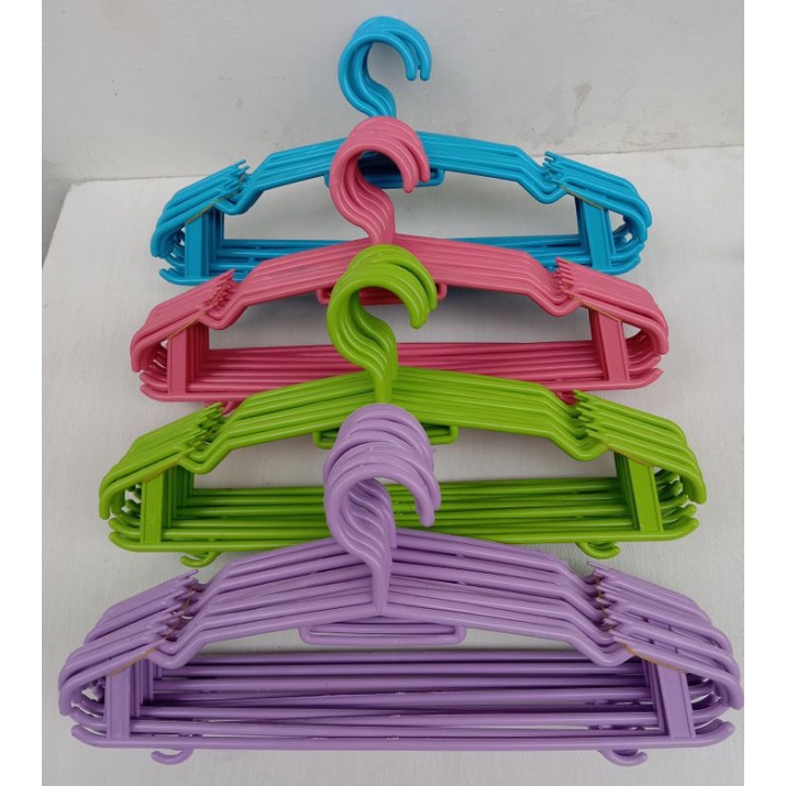 plastic round hanger,14 inches bilog hanger #1132 pastel color | Shopee ...
