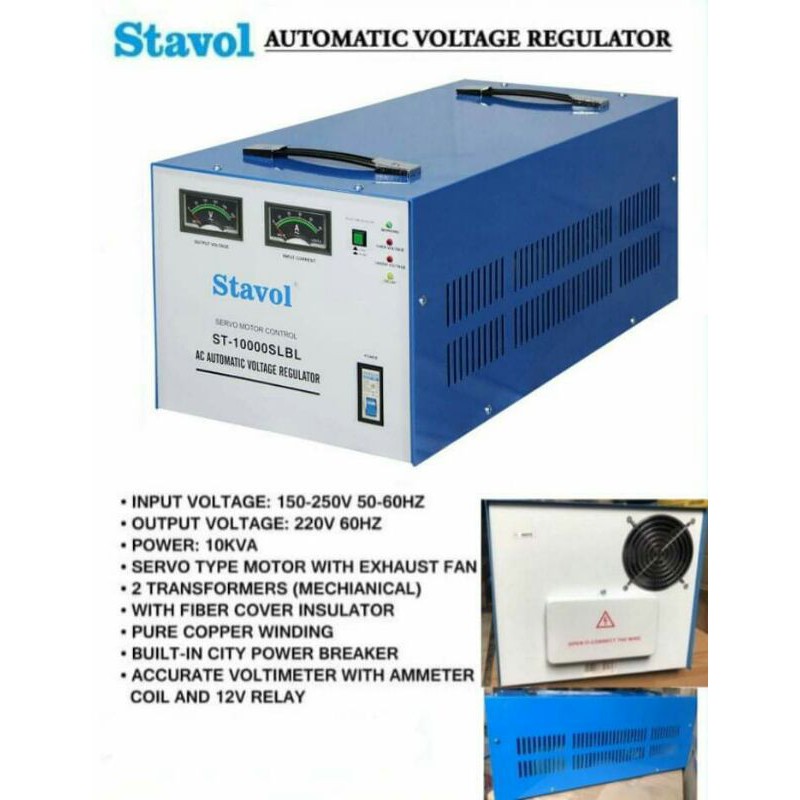 STAVOL-10,000SLBL SERVO MOTOR PURE COPPER WIRE 10KVA | Shopee Philippines