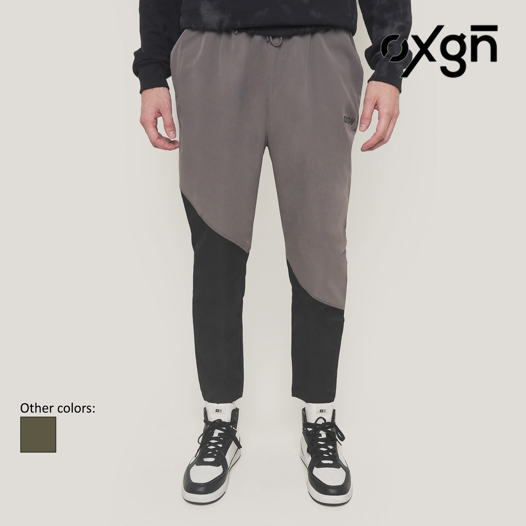 OXGN Slim Tapered Cut And Sew Track Pants With Graphic Print Joggers ...