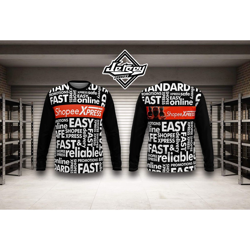 Shopee Rider Long Sleeves Jersey Corner SHOPEE XPRESS Motorcycle Riders Full Sublimation Long ...