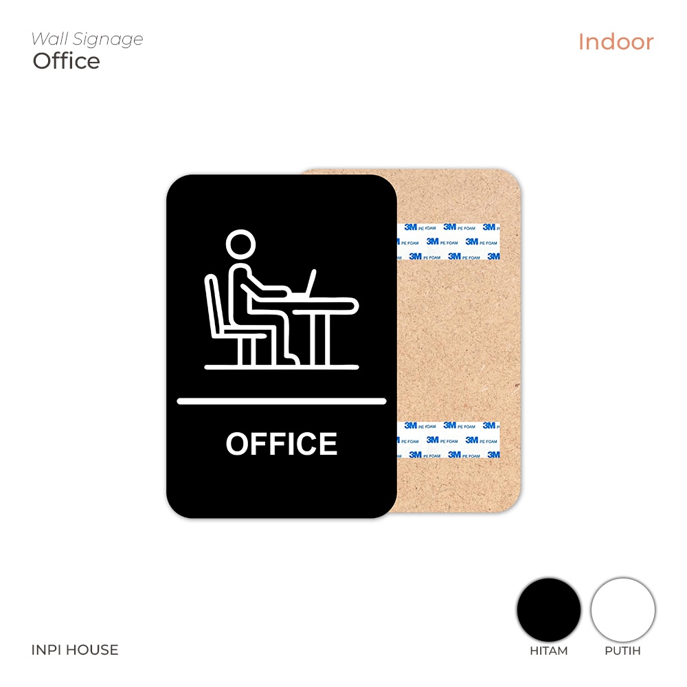 PUTIH HITAM Office room - sign door - wall sign decor - Black And White ...