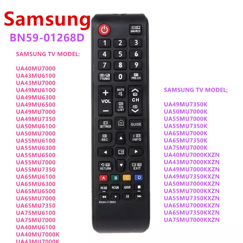 Samsung BN59-01268D Remote Control for Samsung Smart TV UA40MU7000 ...