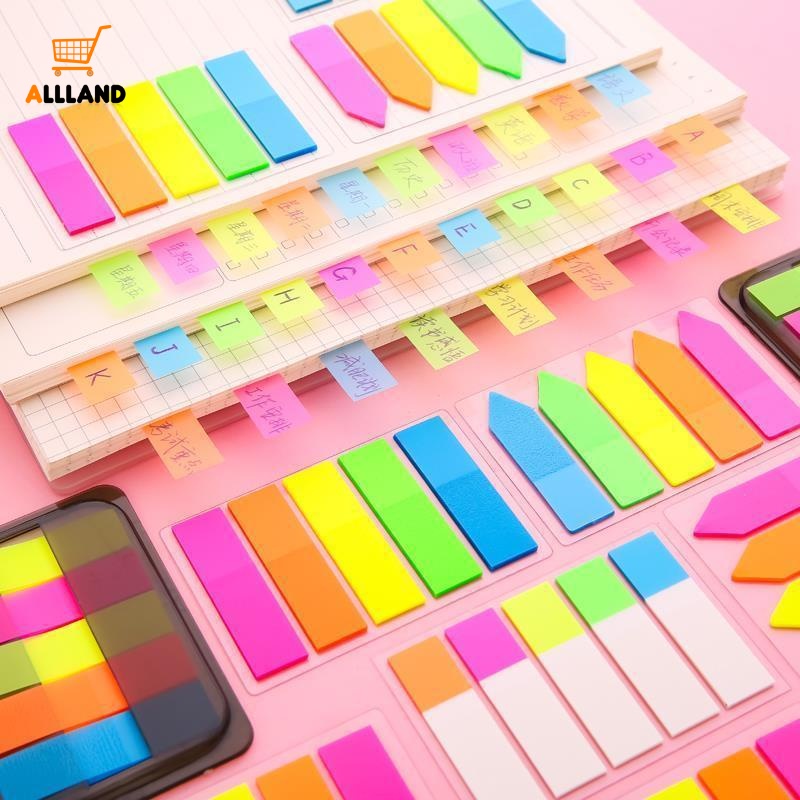 Creative Fluorescent Film Bookmark Sticker/Plastic Writeable Sticky ...