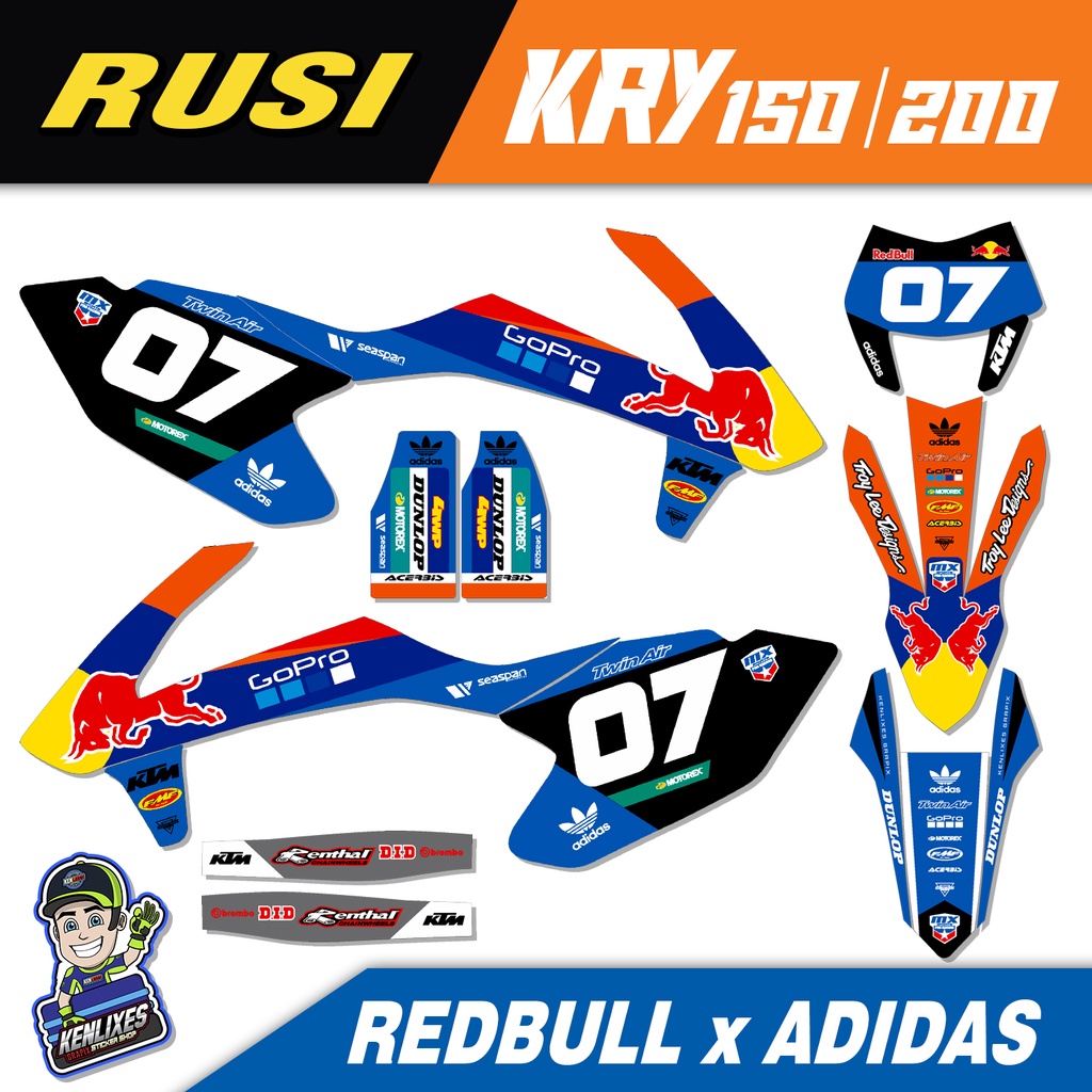 RUSI KRY 150/200 (2019-2023 model) Full Decals Sticker Body (RDBLL x ...
