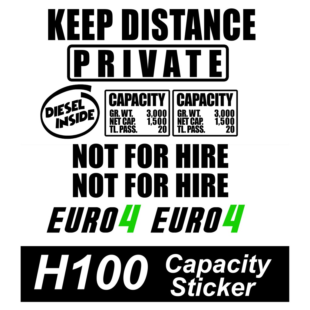 H100 Capacity Set Sticker | Shopee Philippines