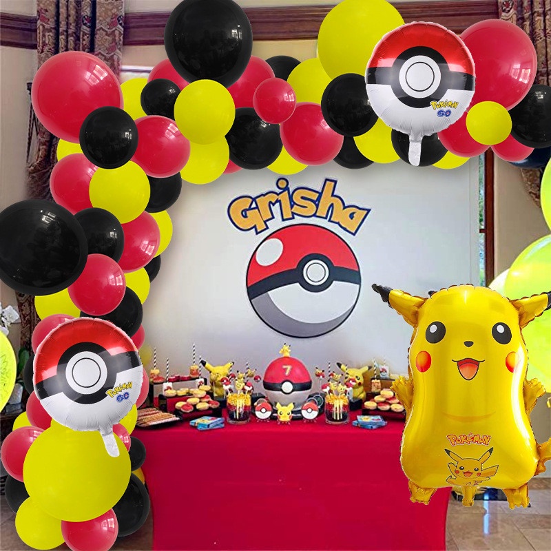 1 set Pikachu Foil Balloons Garland Arch Kit 18 Inch HAPPY BIRTHDAY ...
