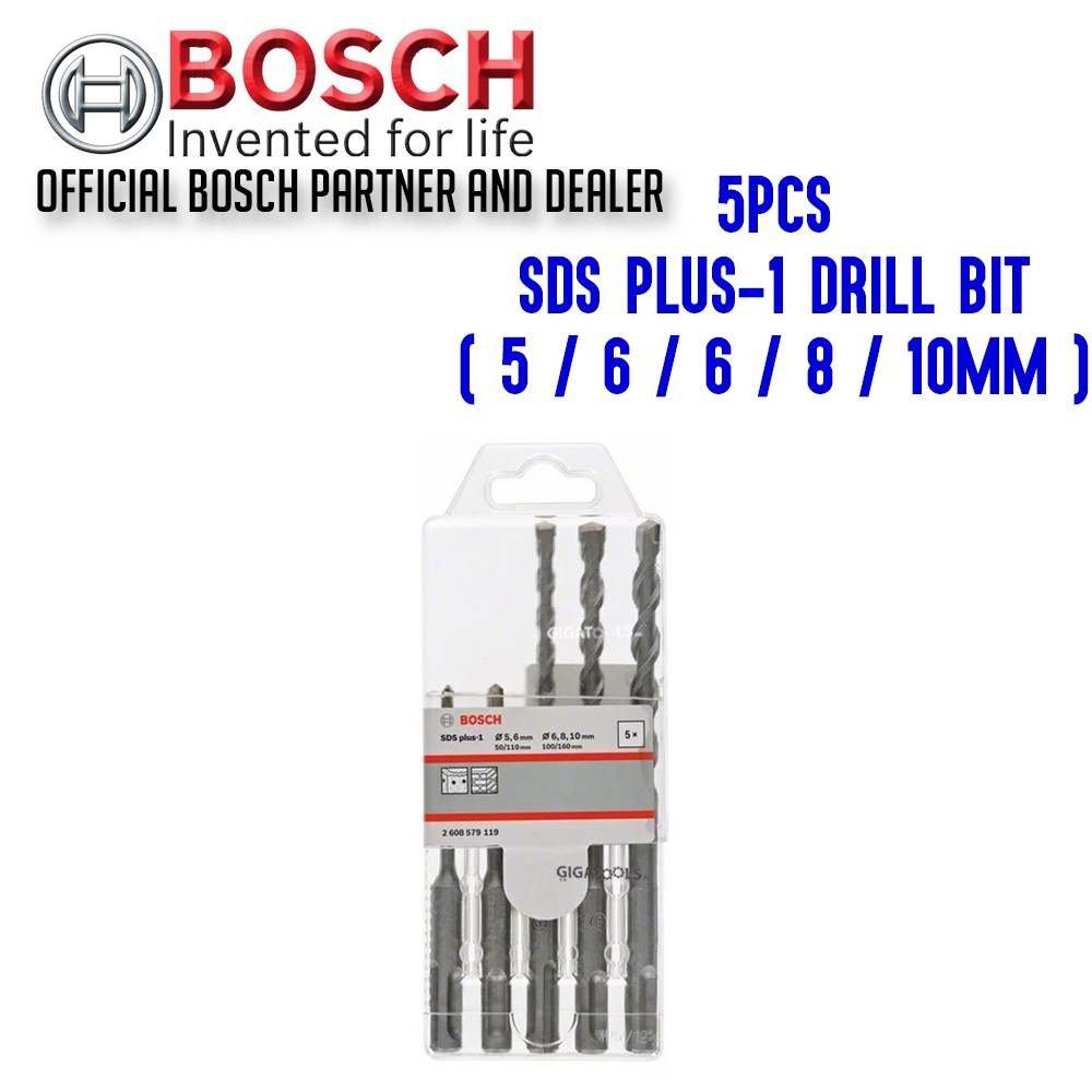 Bosch SDS Plus Drill Bit Set 5pcs for Concrete ( 5 / 6 / 6 / 8 / 10mm ...