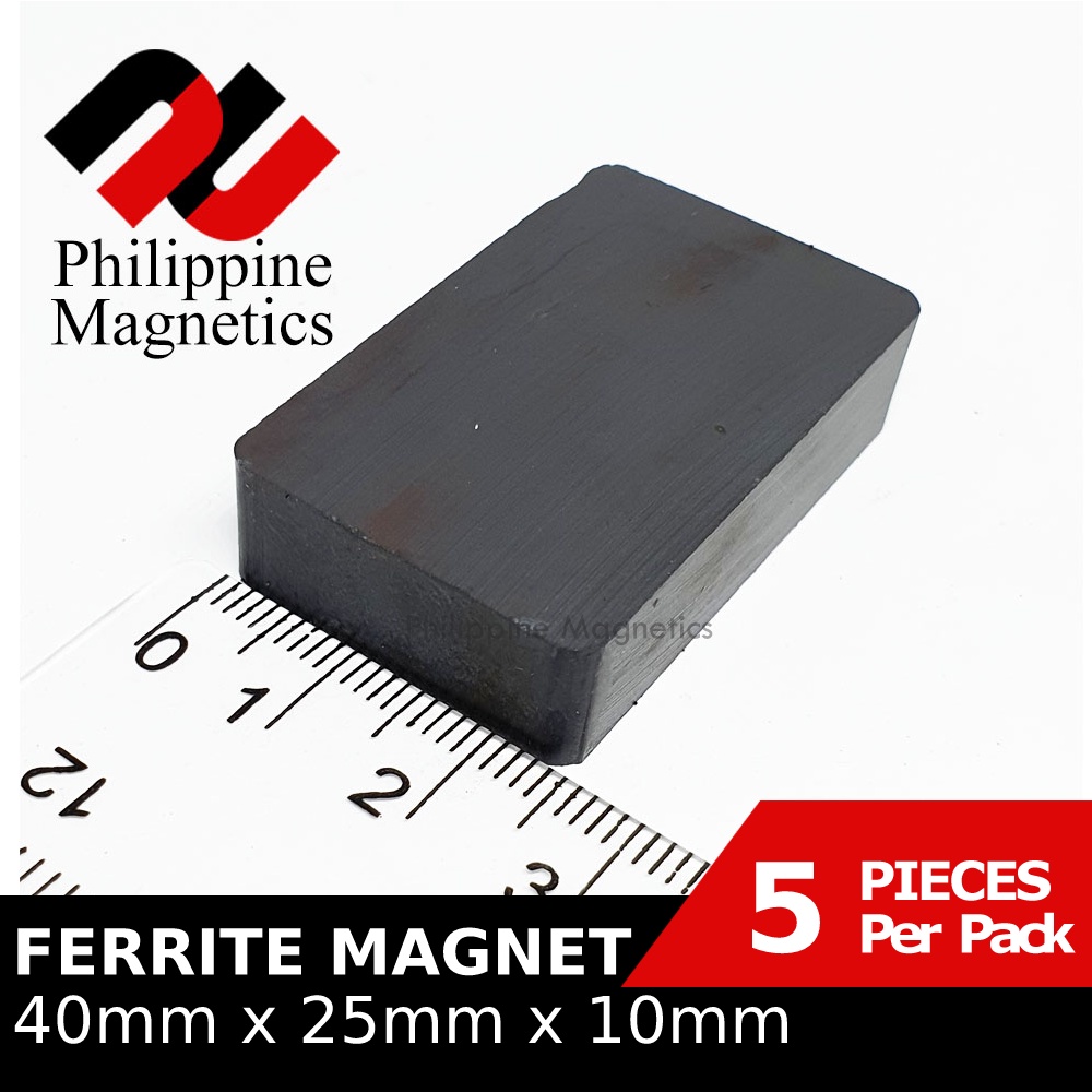 Per Set 40mm x 25mm x 10mm Y30 Super Strong Ferrite Bar Magnet Ceramic ...
