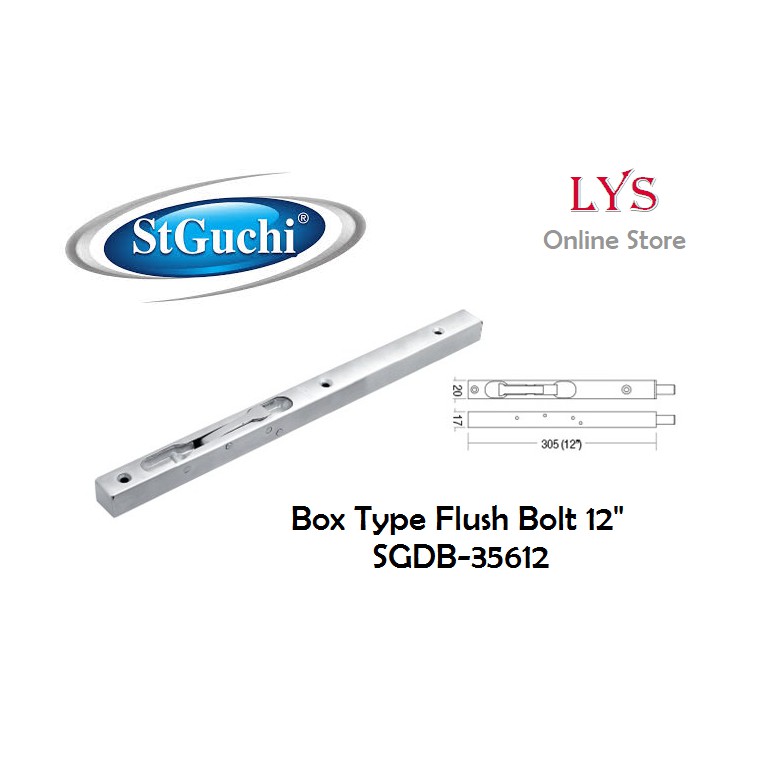St Guchi Box Type Flush Bolt 12" SGDB-35612 Flush Bolt Latch Slug Selak ...