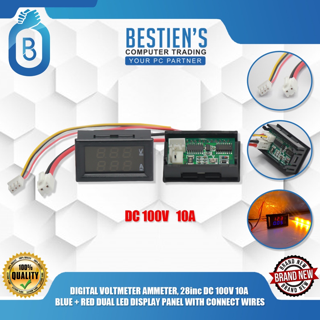 DIGITAL VOLTMETER AMMETER, 28inc DC 100V 10A BLUE + RED DUAL LED ... DIGITAL VOLTMETER AMMETER, 28inc DC 100V 10A BLUE + RED DUAL LED ...