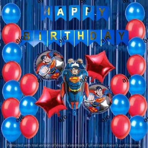 Birthday Set #80123218 Superman Theme party Decoration Package | Shopee ...