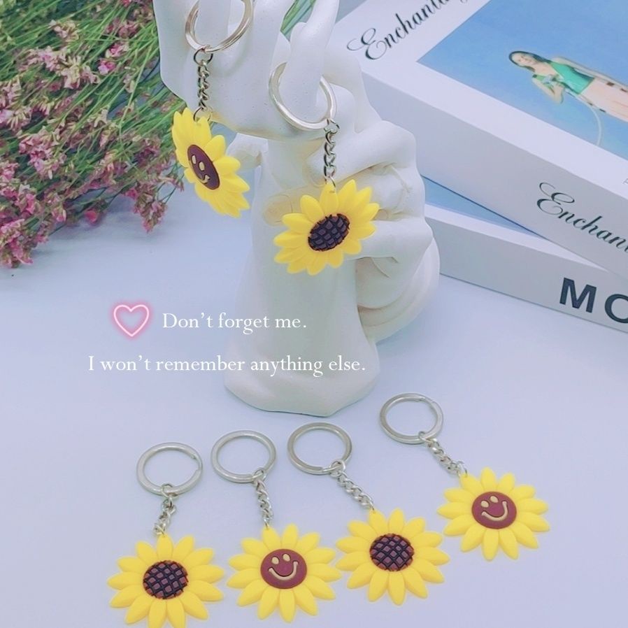 Keychain Pendant Daisy Cartoon Sunflower Cute Influencer Car Key Small ...