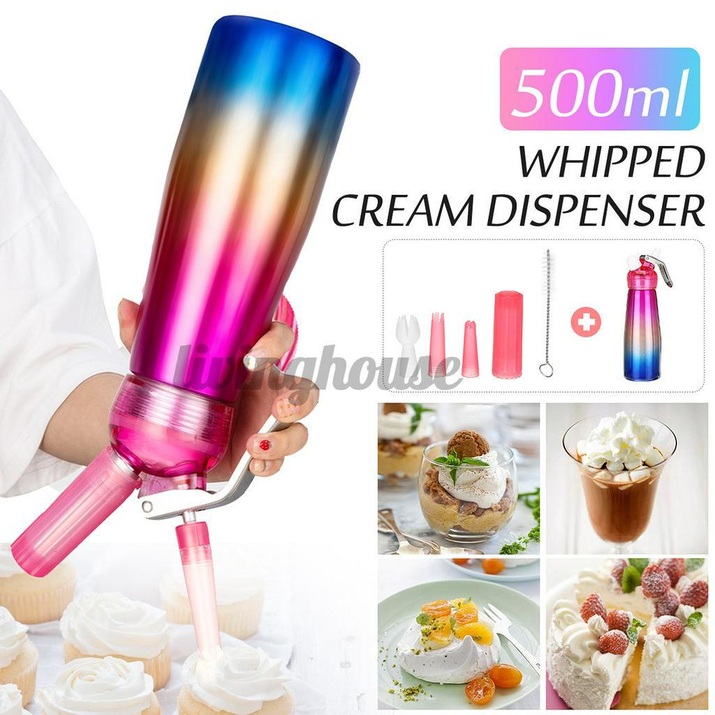 500ml Whipped Cream Dispenser Whipper Cracker With Attachen Nozzles Hot ...
