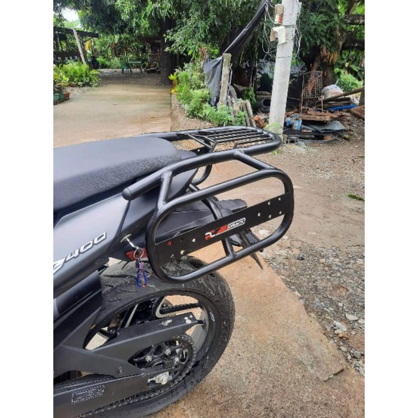 KAWASAKI DOMINAR 400 - TOP BOXES BRAKET WITH SIDE PANNIER( powder ...