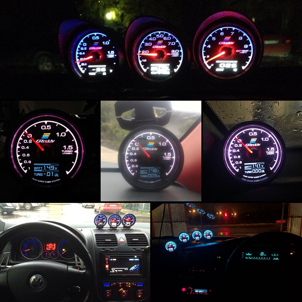 Greddy Racing Gauge 7 Color Multi D/A LCD Digital Display Meter Water ...
