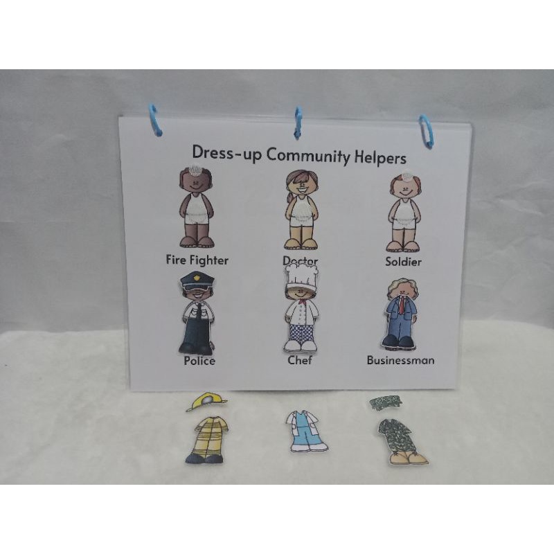 Dress-up Community Helper Interactive Laminated Busy Book Activity ...
