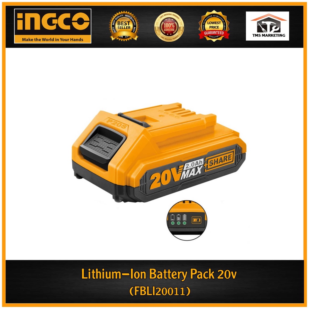 INGCO Lithium-Ion Battery Pack 20V FBLI20011 | Shopee Philippines