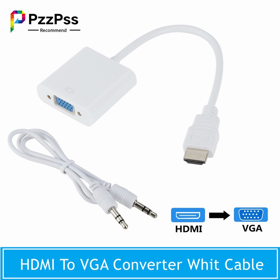 PzzPss HDMI To VGA Adapter Cable Male To Famale Converter 1080P VGA ...