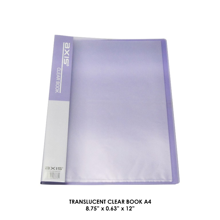 Clearbook Translucent Short A4 Folder Display Book Non-Refillable 20 ...
