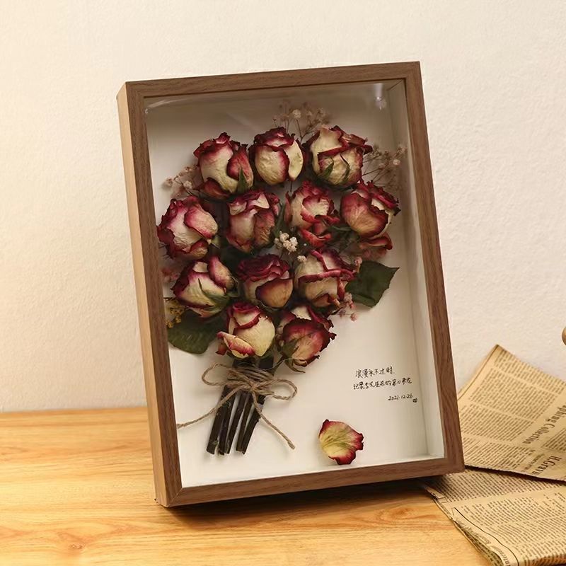 Dry flower photo frame DIY picture frame hollow pendulum hanging wall ...