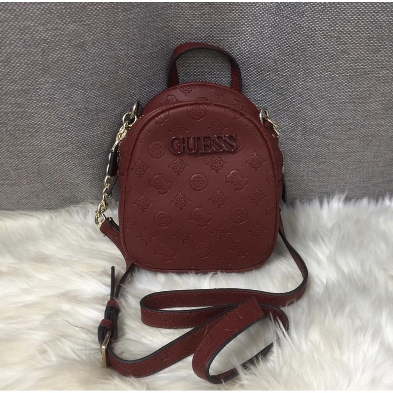 GUESS Janelle Logo- Debossde Crossbody mini backpack | Shopee Philippines