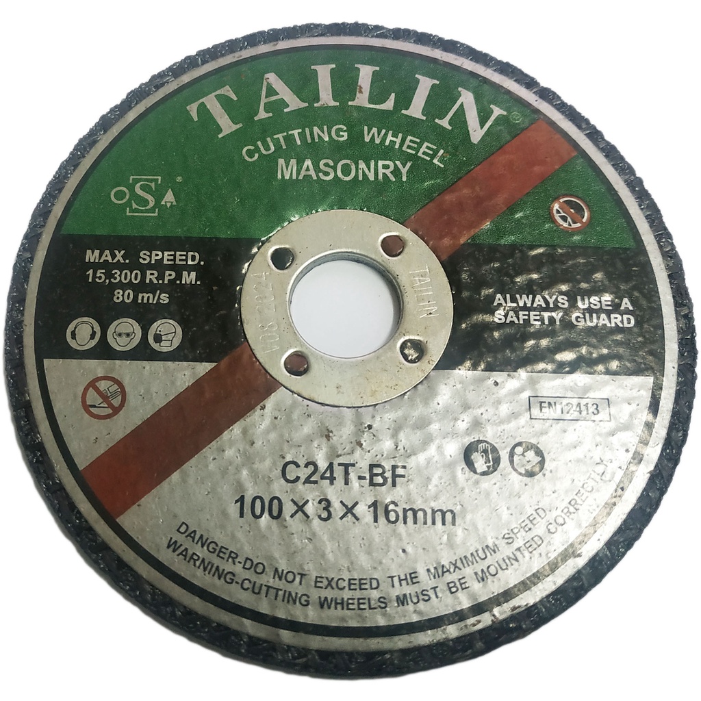 TAILIN CUTTING DISC 4" ( 100MM X 3MM X 16MM ) FOR STONE MASONRY === 4 ...
