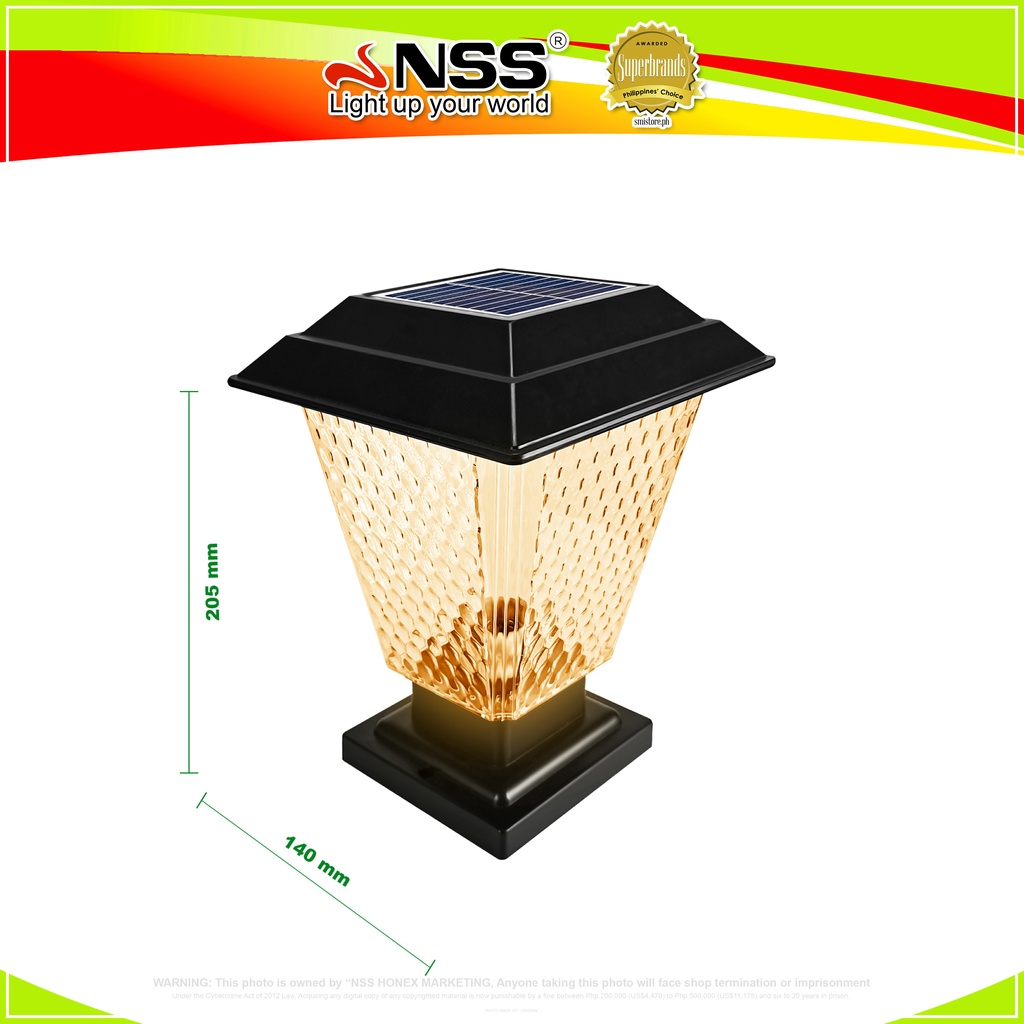 NSS Solar Lamp Lawn solar light outdoor Waterproof Post Lamp Outdoor ...